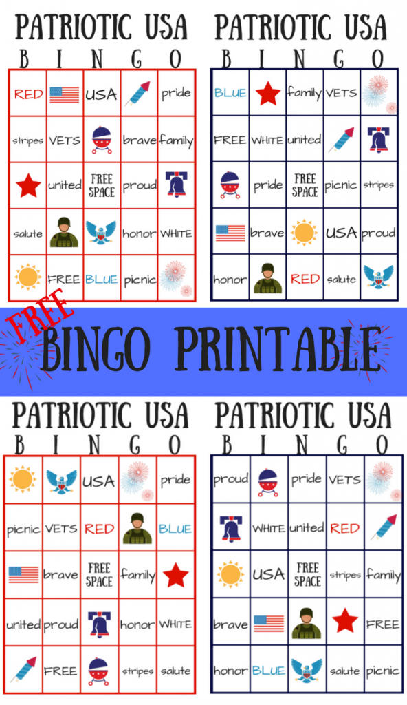 FREE Patriotic USA Bingo Printable – Summer Game - My Pinterventures
