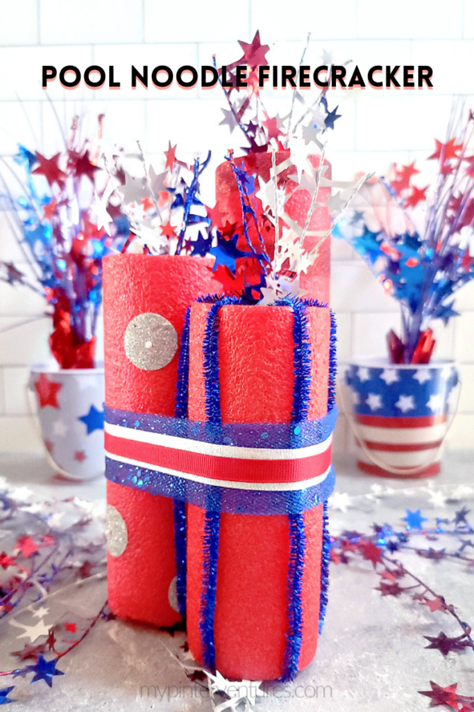 DIY Giant Pool Noodle Firecracker Decoration - My Pinterventures