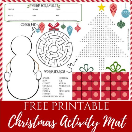 Free Christmas Activity Coloring Mat Printable - My Pinterventures