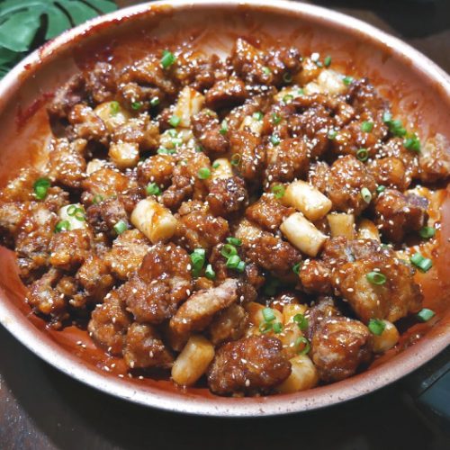 Korean Popcorn Chicken with Rice Cakes - My Pinterventures