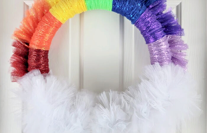 How to Make a Spring Tulle Rainbow Wreath – My Pinterventures