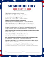 Memorial Day Trivia Game – A Free Printable - My Pinterventures