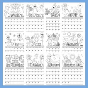 2024 Coloring Calendar for Kids - My Pinterventures