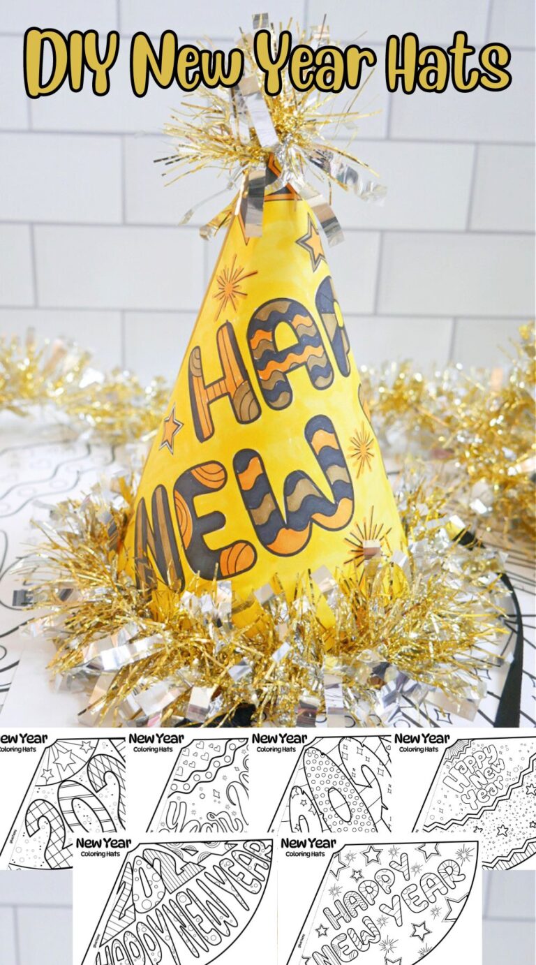 New Year Party Hats – Printable Templates - My Pinterventures