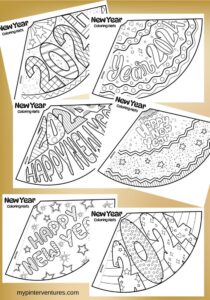 New Year Party Hats – Printable Templates - My Pinterventures