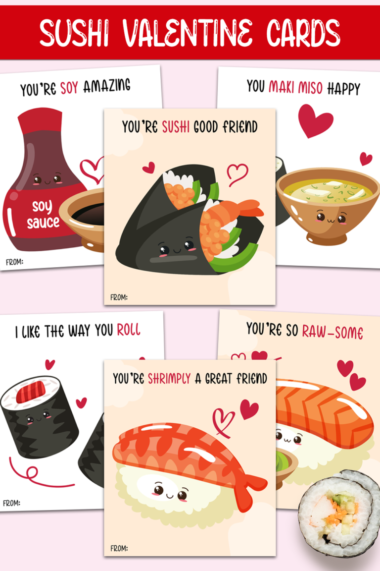 Classroom Sushi Valentine’s Day Cards - My Pinterventures