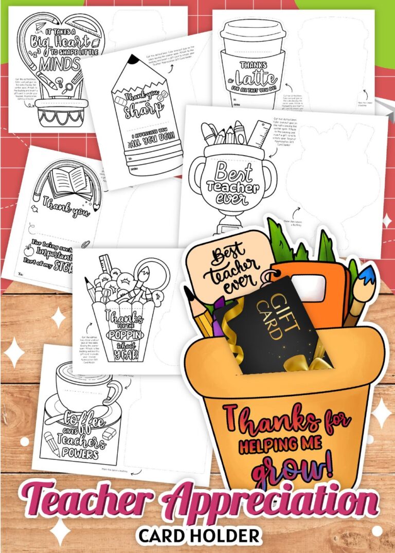Teacher Appreciation Gift Card Holder Templates - My Pinterventures