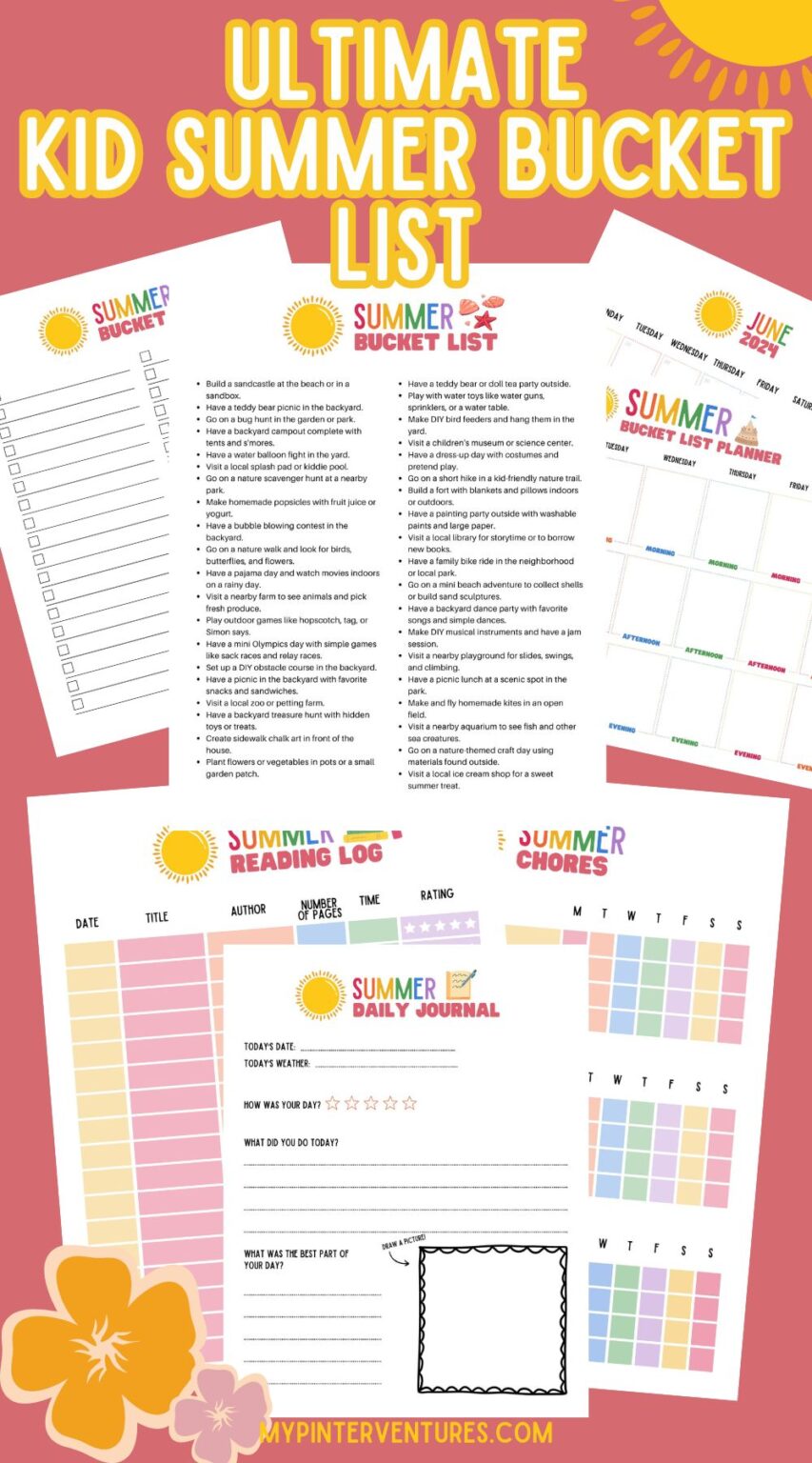 Ultimate Kid Summer Bucket List Bundle: Fun-filled Activities and Daily ...