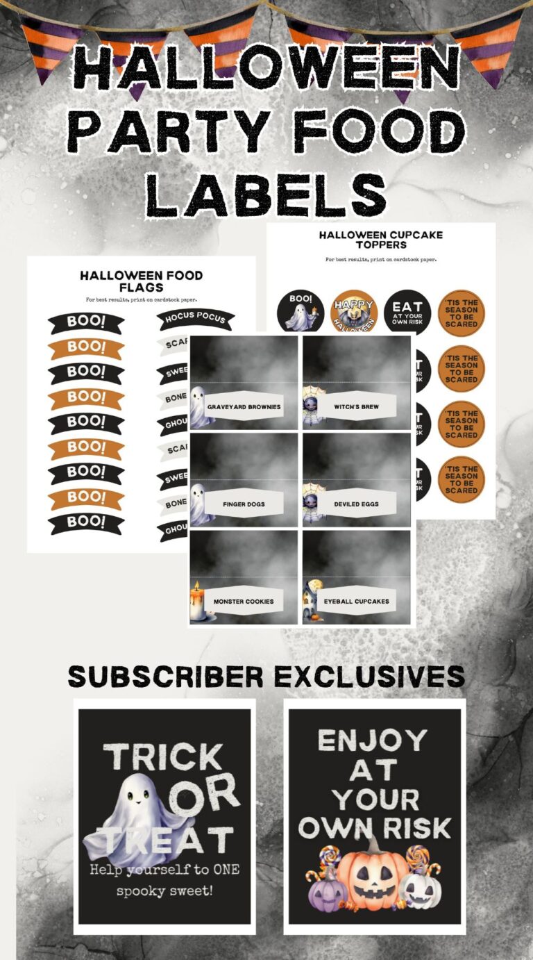 FREE Printable Halloween Party Food Labels and Toppers - My Pinterventures