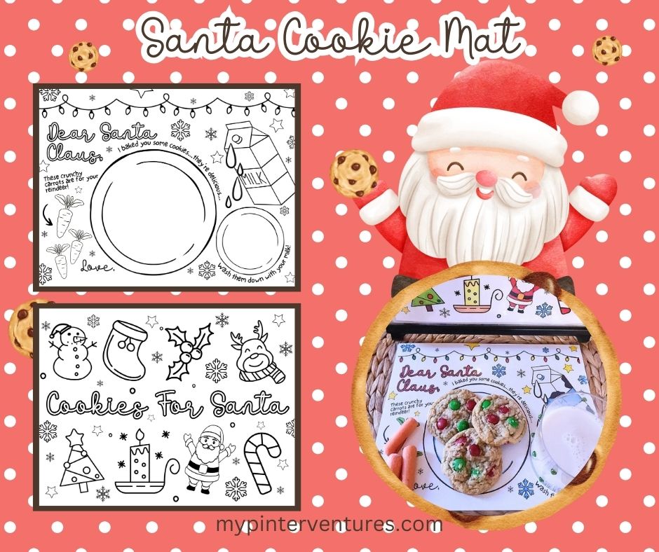 Free Printable Santa Cookie Mat & Sign - My Pinterventures