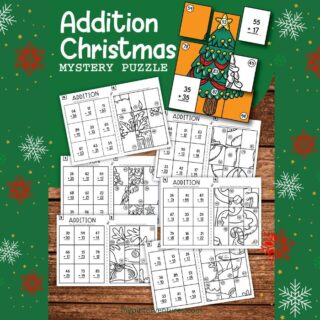 Mystery Christmas Puzzle Printable- Addition Activity - My Pinterventures