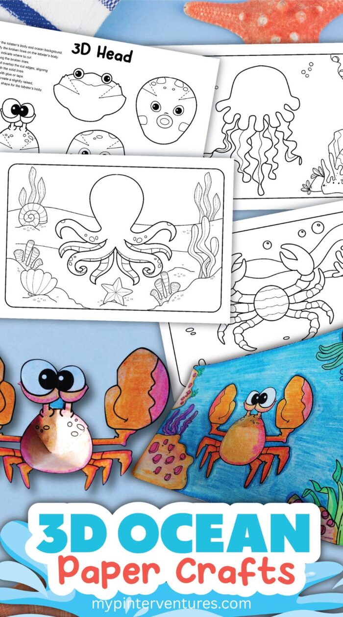 Free 3D Ocean Paper Craft Printable for Kids: Fun Summer Activity Idea ...